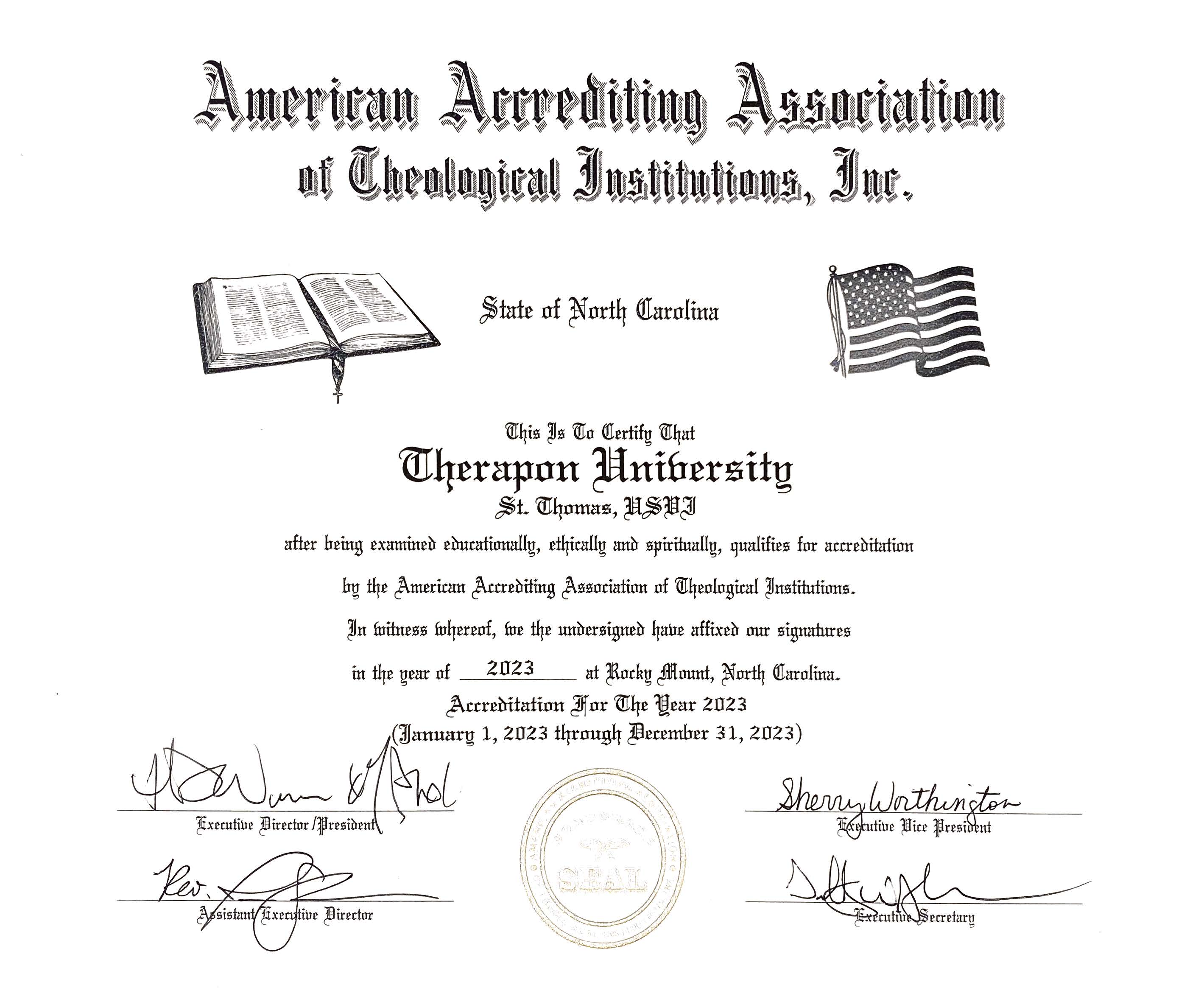 Therapon University: Accreditation